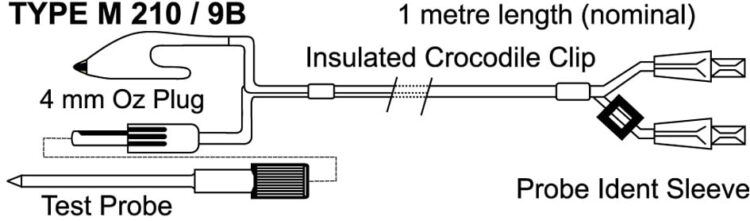 M210 Milliohm Meter Probe Connector Test Leads - Rhopoint Instruments